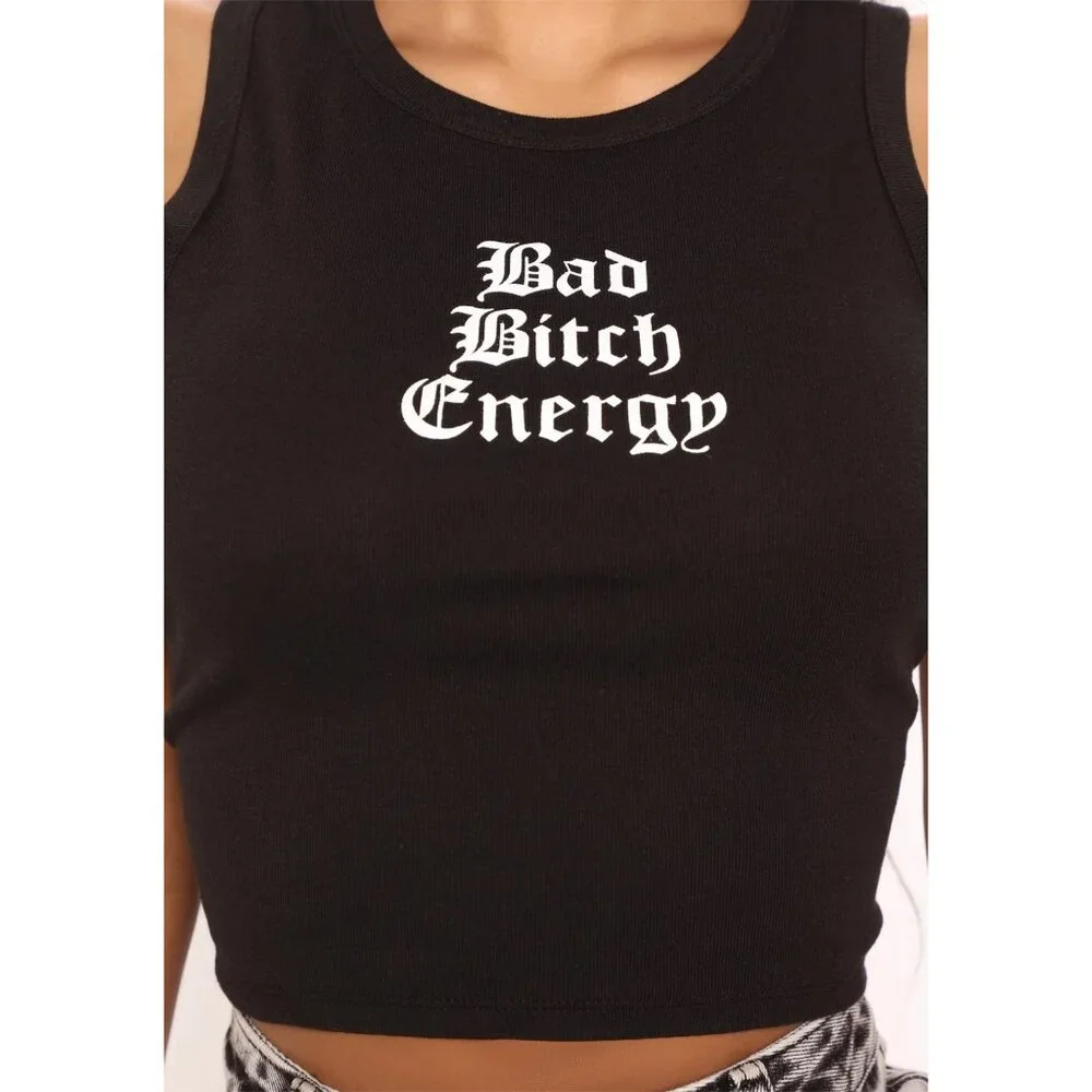 Fashion Nova | Tops | Fashion Nova Bad Bih Tank Top Black Sleeveless ...